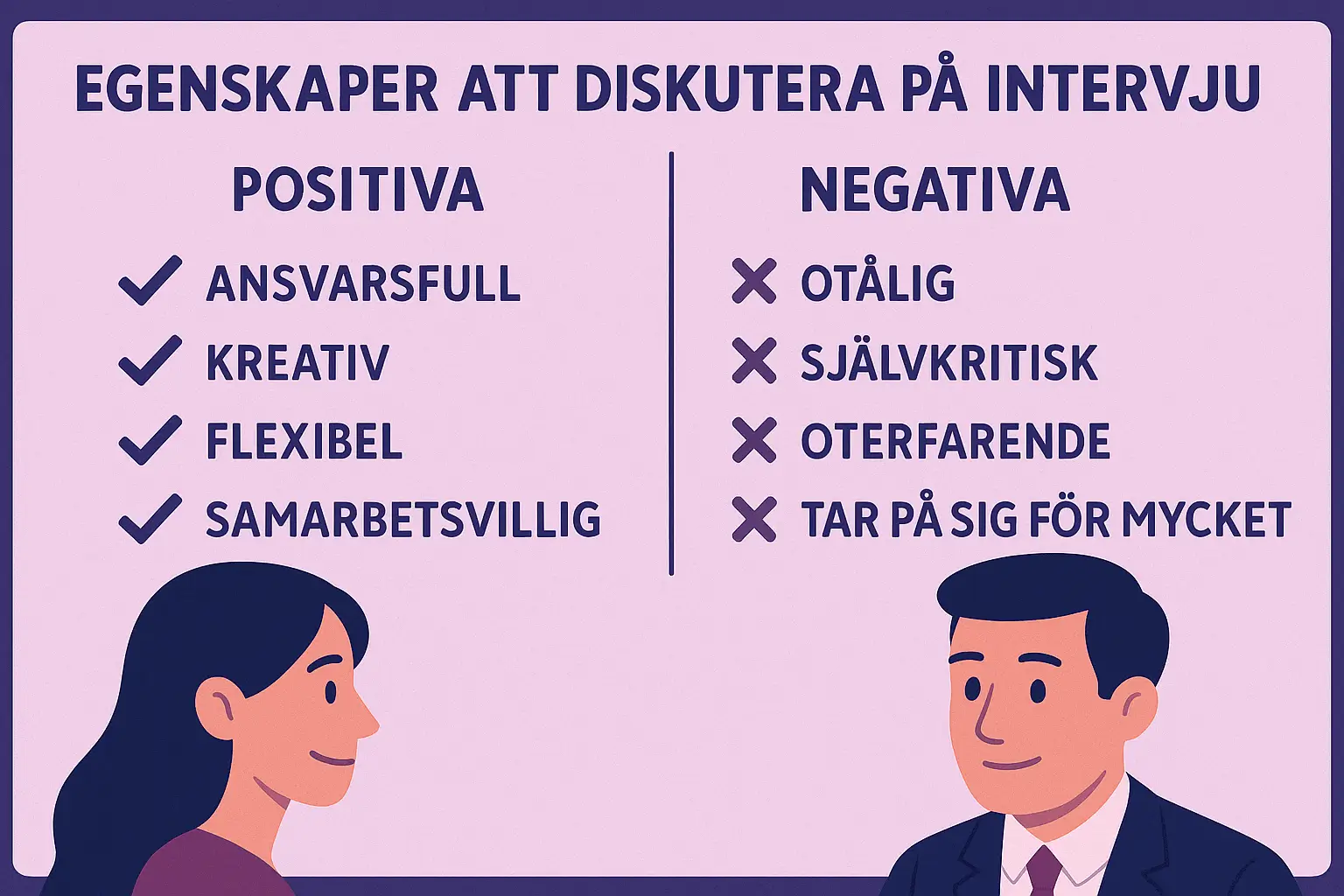Beskriv dig själv på intervjun: Styrkor, svagheter & egenskaper ...